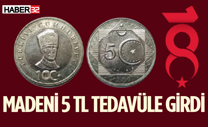 5 Türk Lirası madeni para resmen tedavüle verildi!